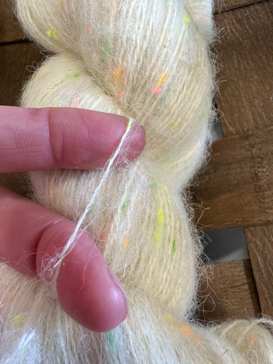 Naked & Neon; Glow in the Dark Tweed Fluff Fingering Weight Yarn ...
