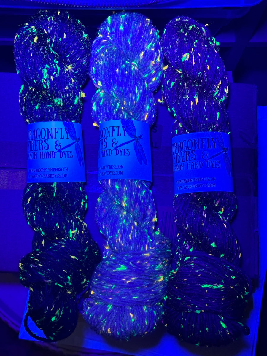 Naked & Neon; Glow in the Dark Tweed DK Weight Yarn – Canon Hand Dyes